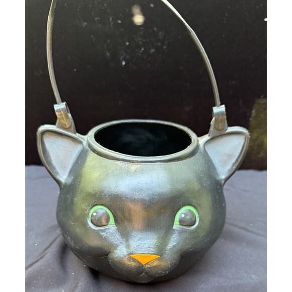 Holiday | Vintage 197s Blow Mold Black Cat Candy Bucket Hallmark Cards ...